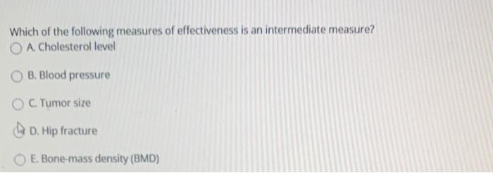 Solved Which of the following measures of effectiveness is | Chegg.com