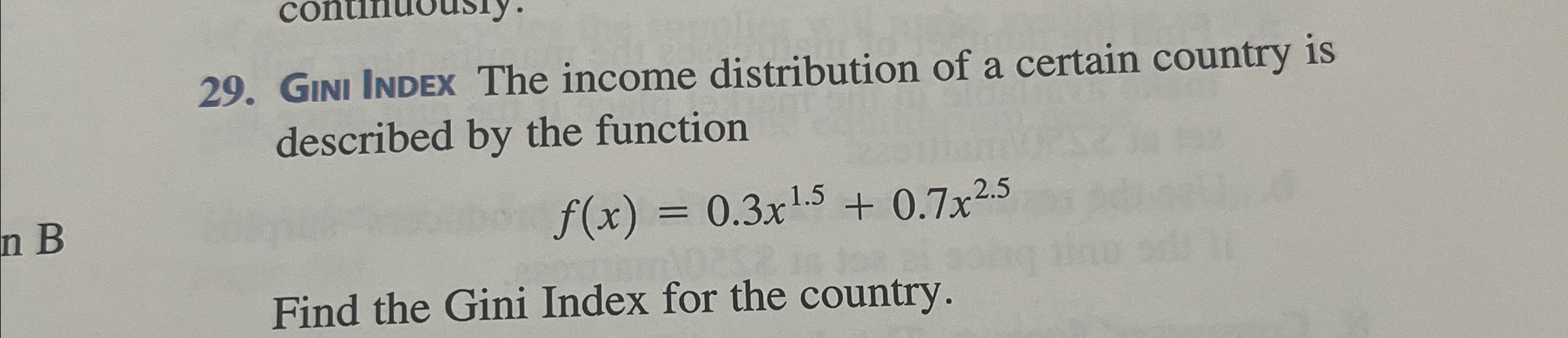 Solved Gini INDex The income distribution of a certain | Chegg.com