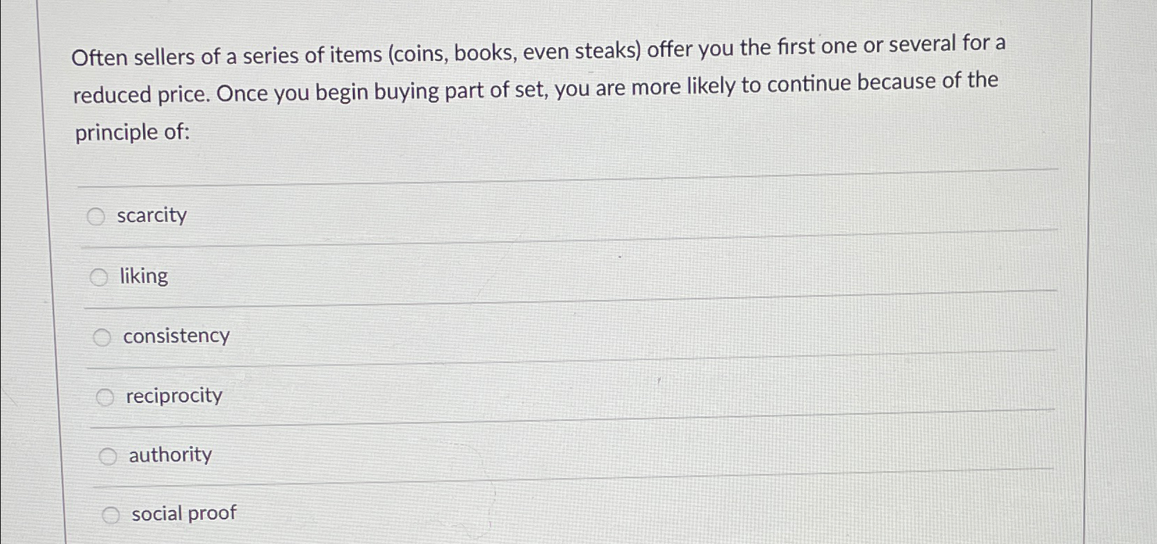 Solved Often sellers of a series of items (coins, ﻿books, | Chegg.com