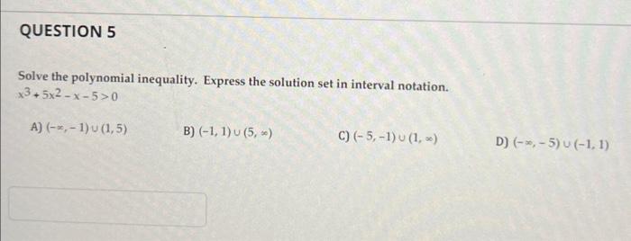 Solved Solve the polynomial inequality. Express the solution | Chegg.com
