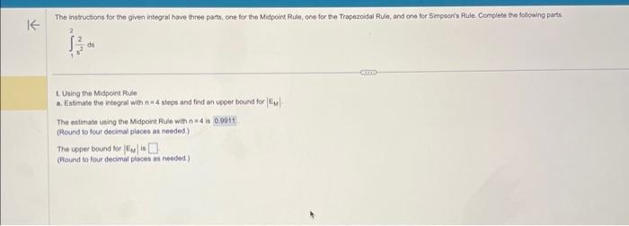 Solved The instructions for the given integral have three | Chegg.com