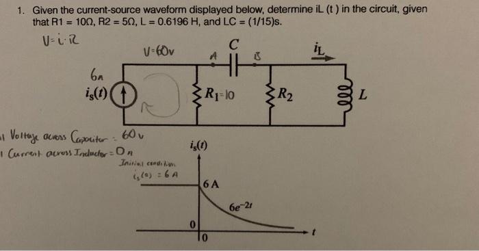 Solved 1. Given the current source waveform displayed below, | Chegg.com