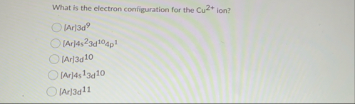 Solved What is the electron configuration for the Cu2 | Chegg.com