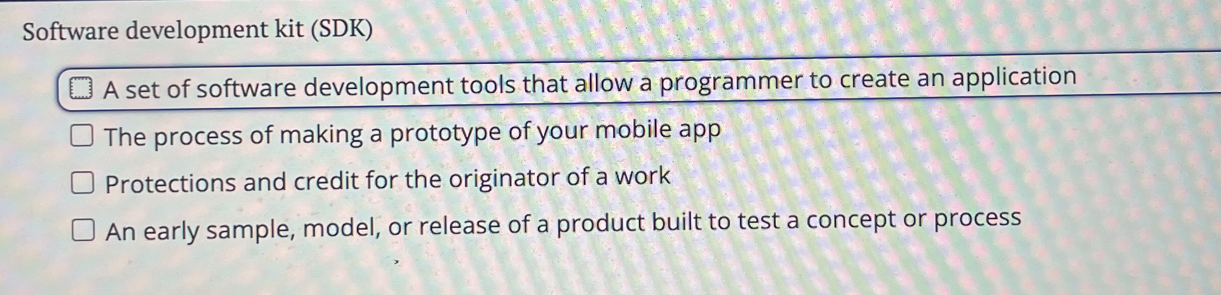Software development kit (SDK)q,The process of making | Chegg.com