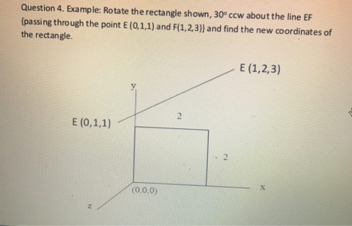 Solved Question 4. Example: Rotate the rectangle shown, 30° | Chegg.com Solved Question 4. Example: Rotate the rectangle shown, 30° | Chegg.com