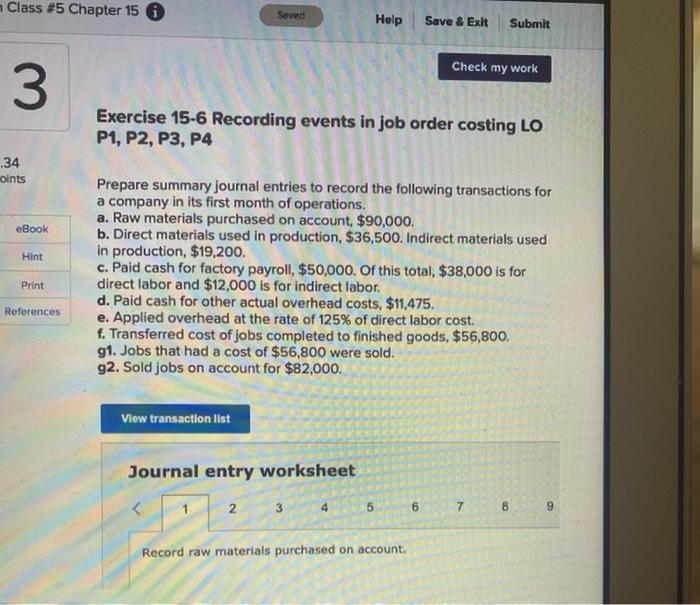 Solved Class #5 Chapter 15 i Saved Help Save & Exit Submit | Chegg.com