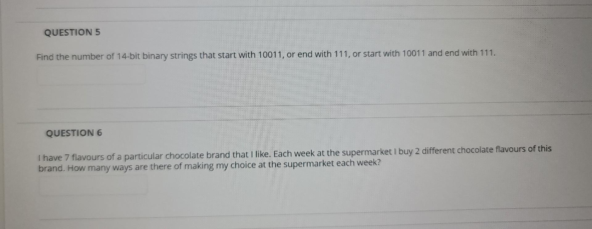 Solved QUESTION 5 Find the number of 14-bit binary strings | Chegg.com