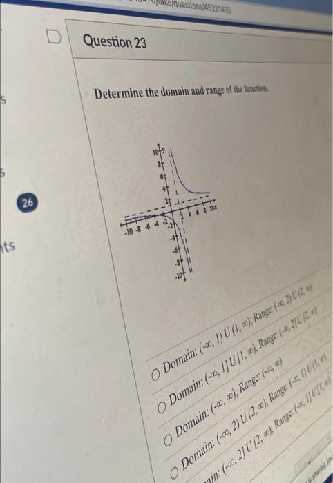 Solved Determine the domain and range of the functine. | Chegg.com