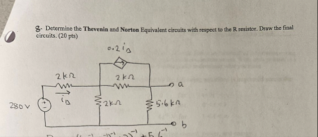 Solved Determine the Thevenin and Norton Equivalent circuits | Chegg.com