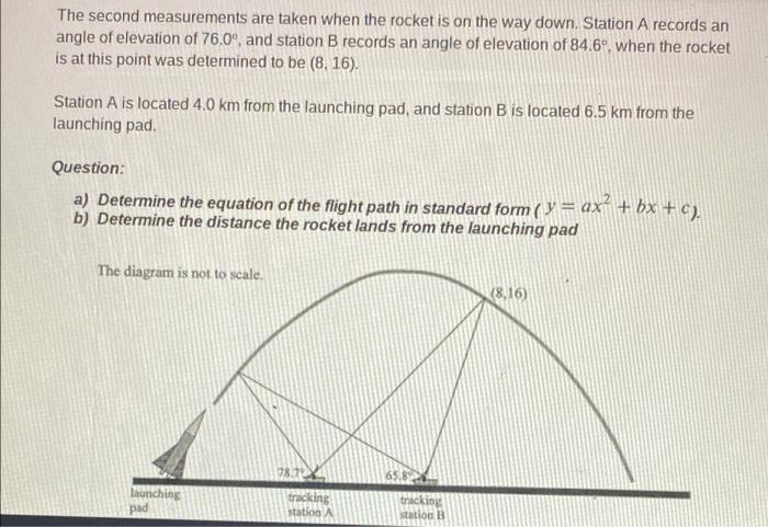 Solved A test rocket is launched and follows a flight path | Chegg.com