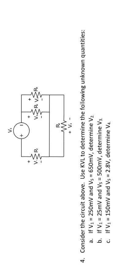 Solved 4. Consider the circuit above. Use KVL to determine | Chegg.com
