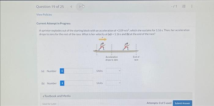 Solved A sprinter explodes out of the starting block with an | Chegg.com