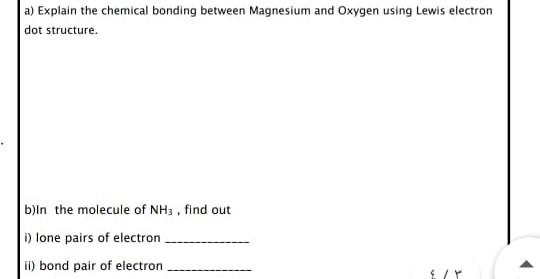 Solved a) Explain the chemical bonding between Magnesium and | Chegg.com