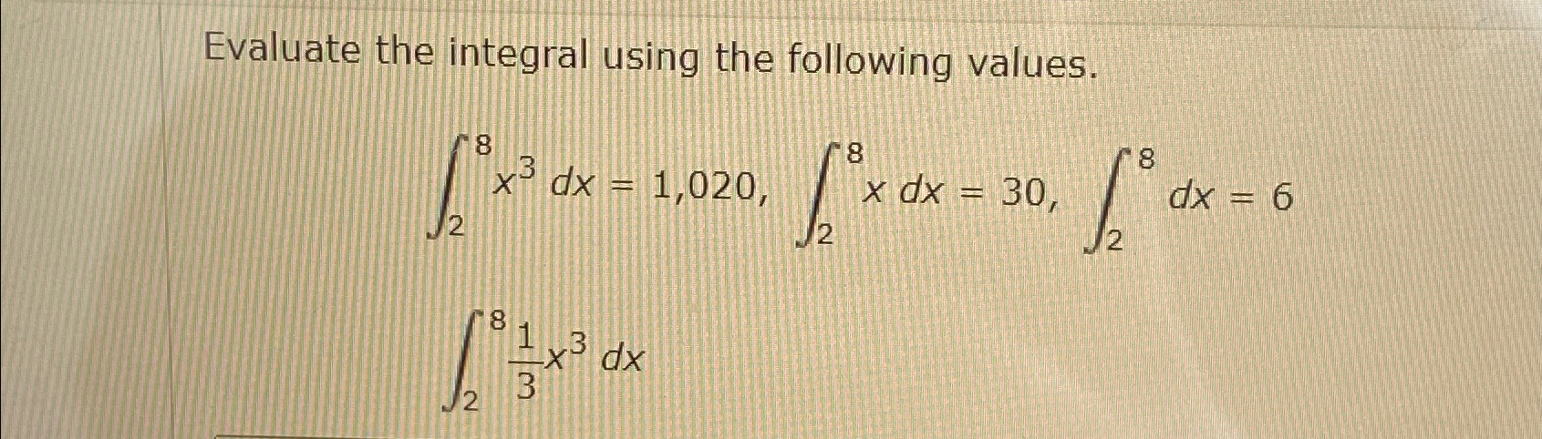 Solved Evaluate the integral using the following | Chegg.com