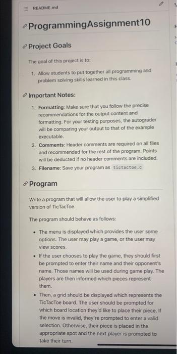 Solved EREADME.md Programming Assignment10 Project Goals The | Chegg.com