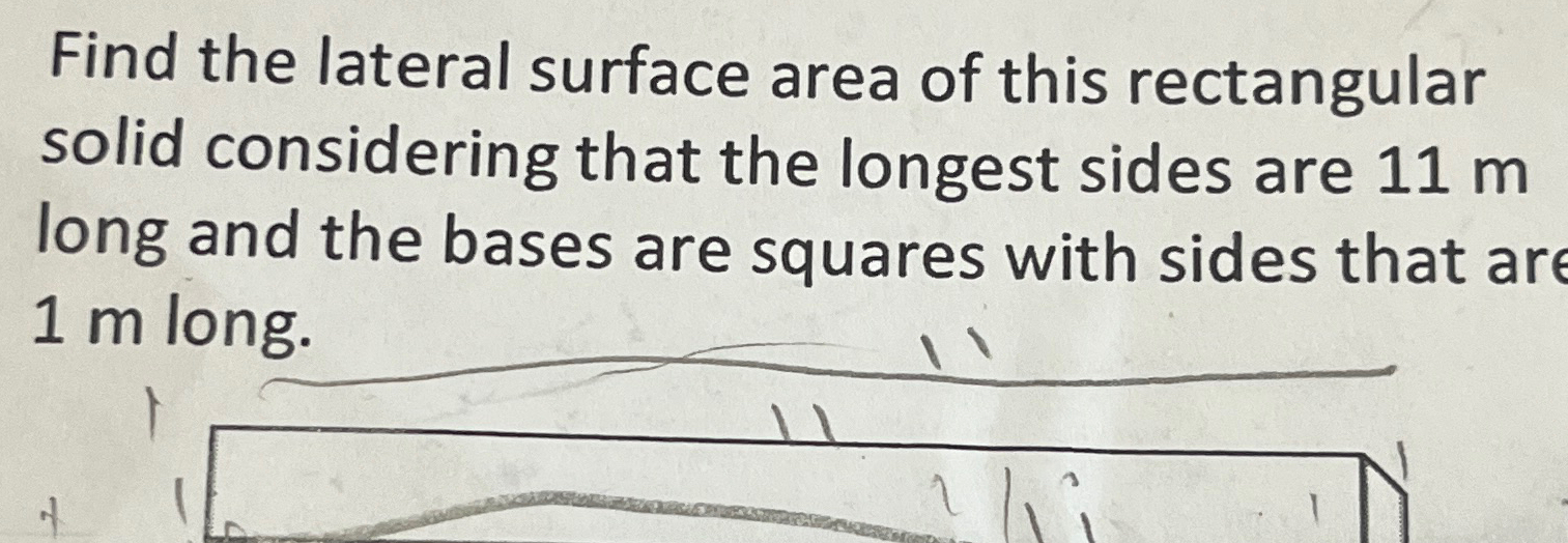 Solved Find the lateral surface area of this rectangular | Chegg.com