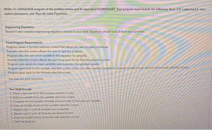 Solved Write a C-LANGUAGE program of the problem below and | Chegg.com