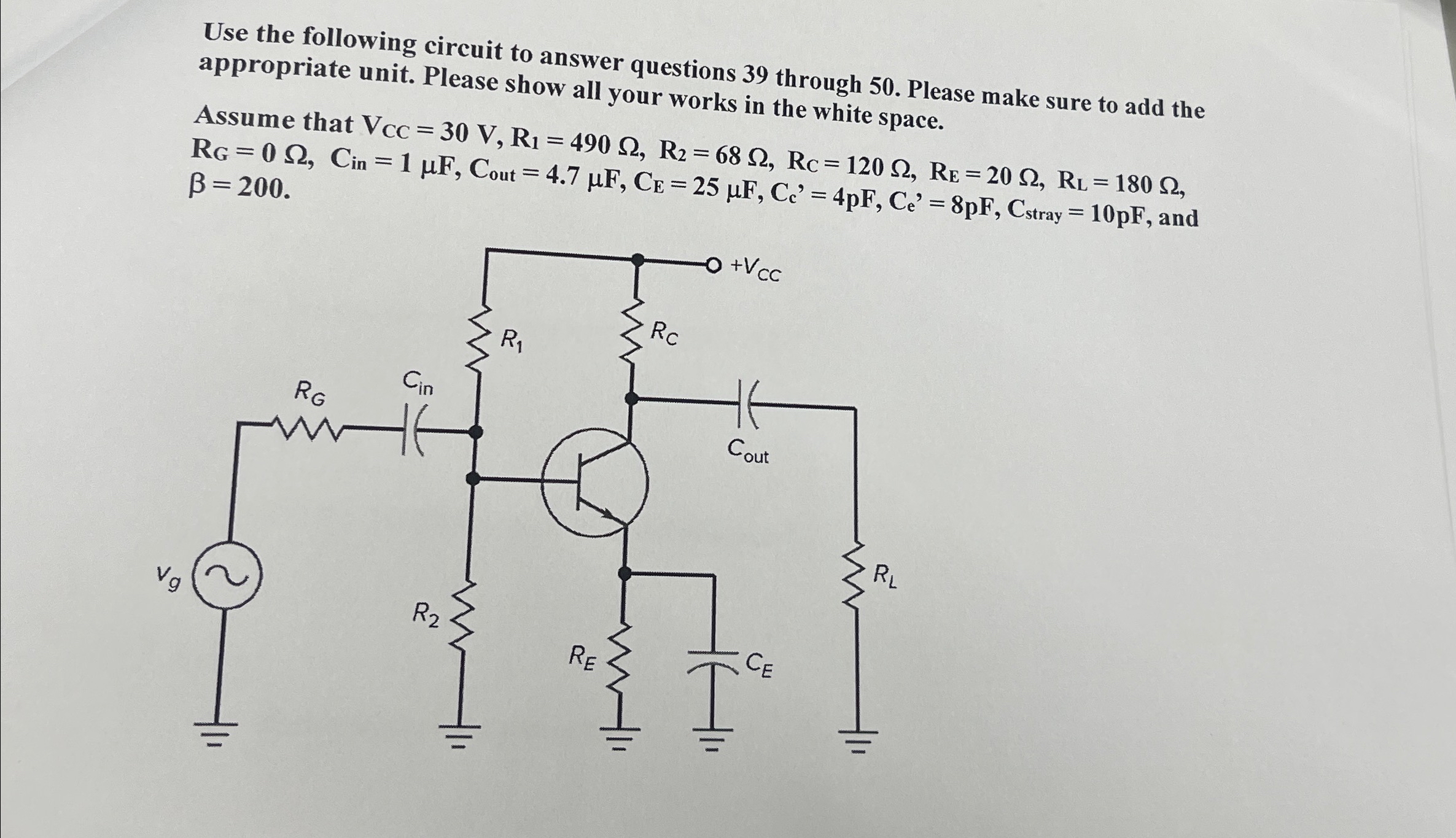 Solved Use the following circuit to answer questions 39 | Chegg.com