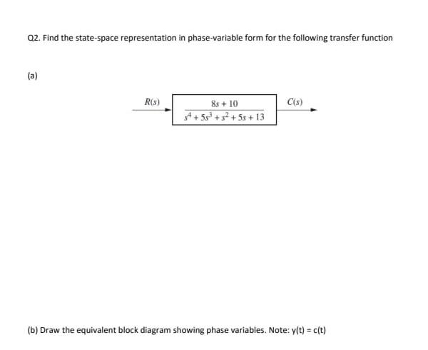 Solved Q2 Find The State Space Representation In