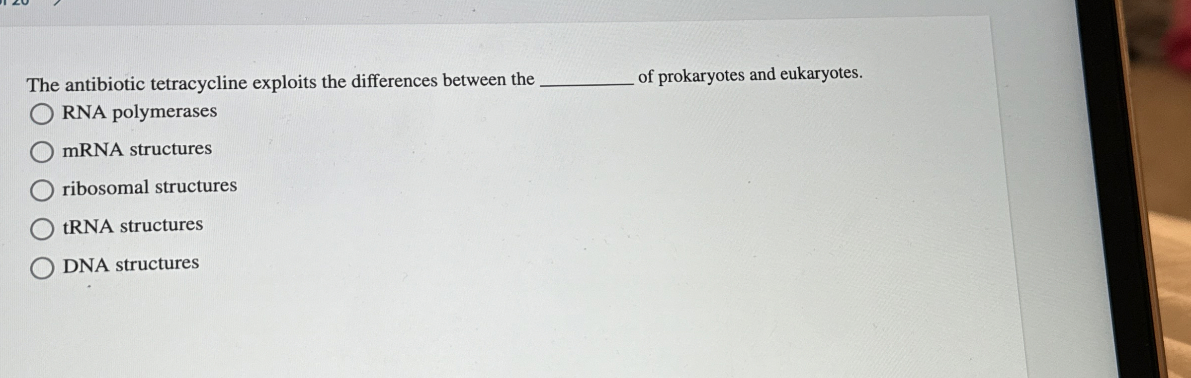Solved The antibiotic tetracycline exploits the differences | Chegg.com
