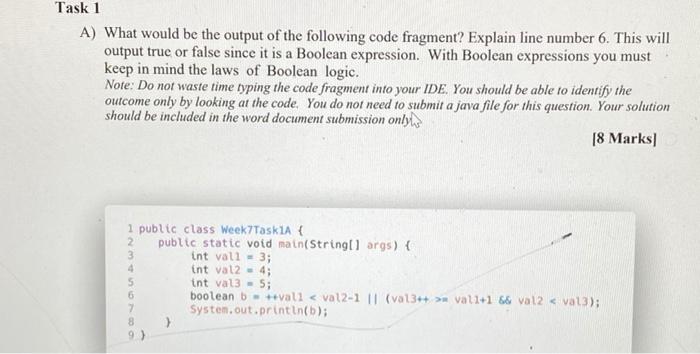 Solved Task 1 A) What would be the output of the following | Chegg.com