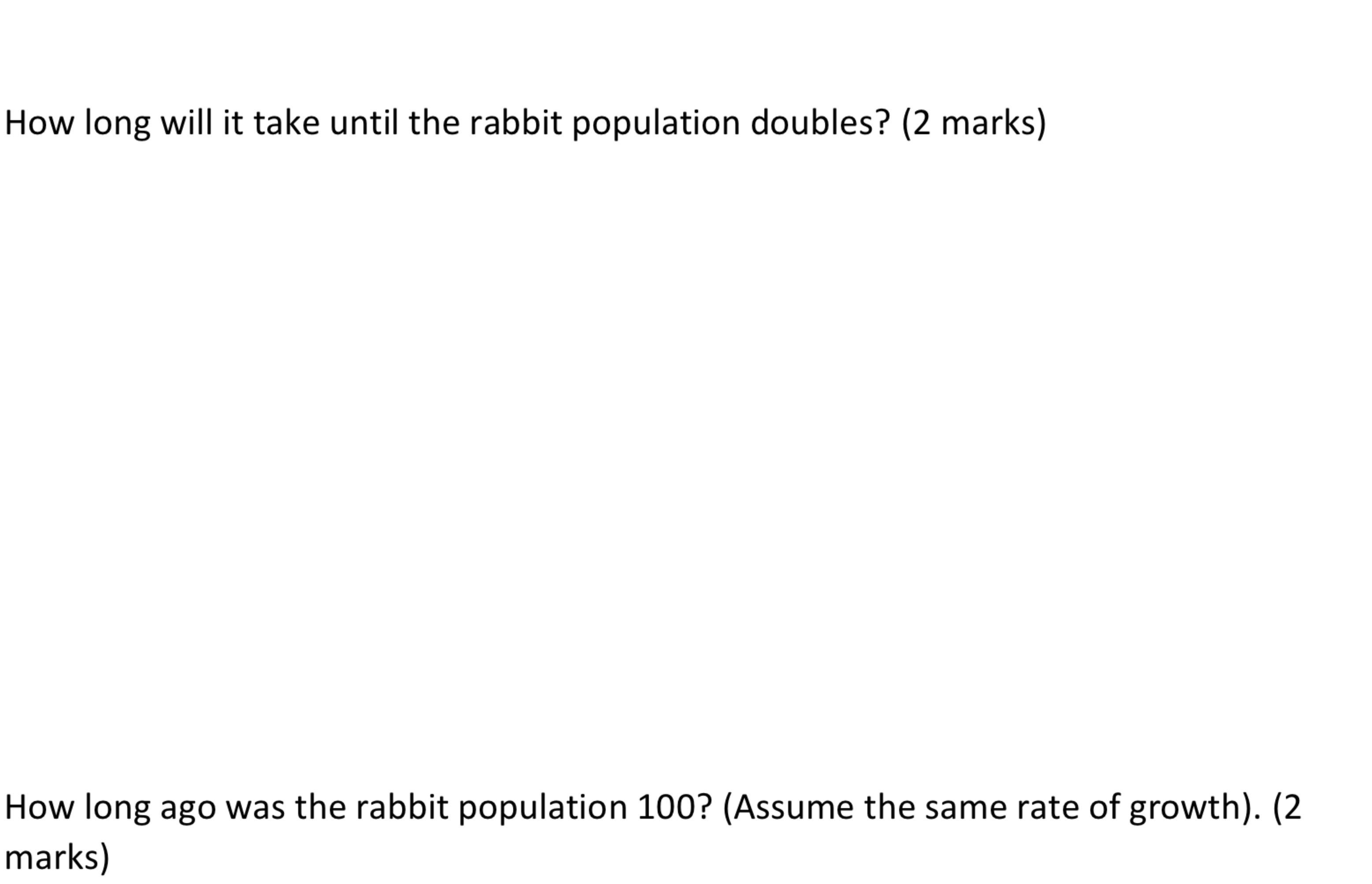 Solved An initial rabbit population of 3000 ﻿grows | Chegg.com