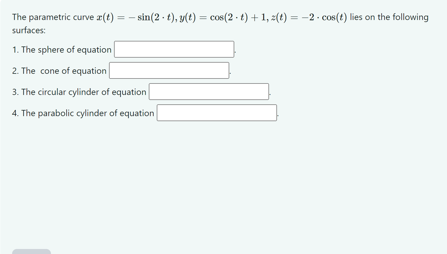 Solved The parametric curve | Chegg.com