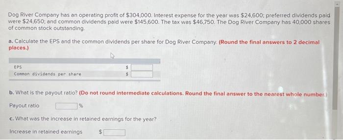 Solved Dog River Company has an operating profit of | Chegg.com