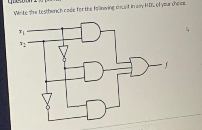 Solved Write The Testbench Code For The Following Circuit In 1780