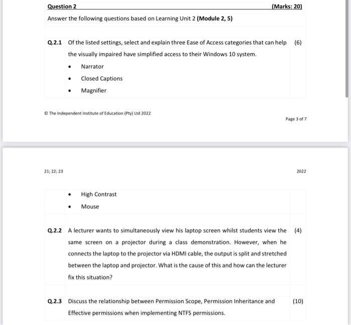 Solved Answer the following questions based on Learning Unit | Chegg.com