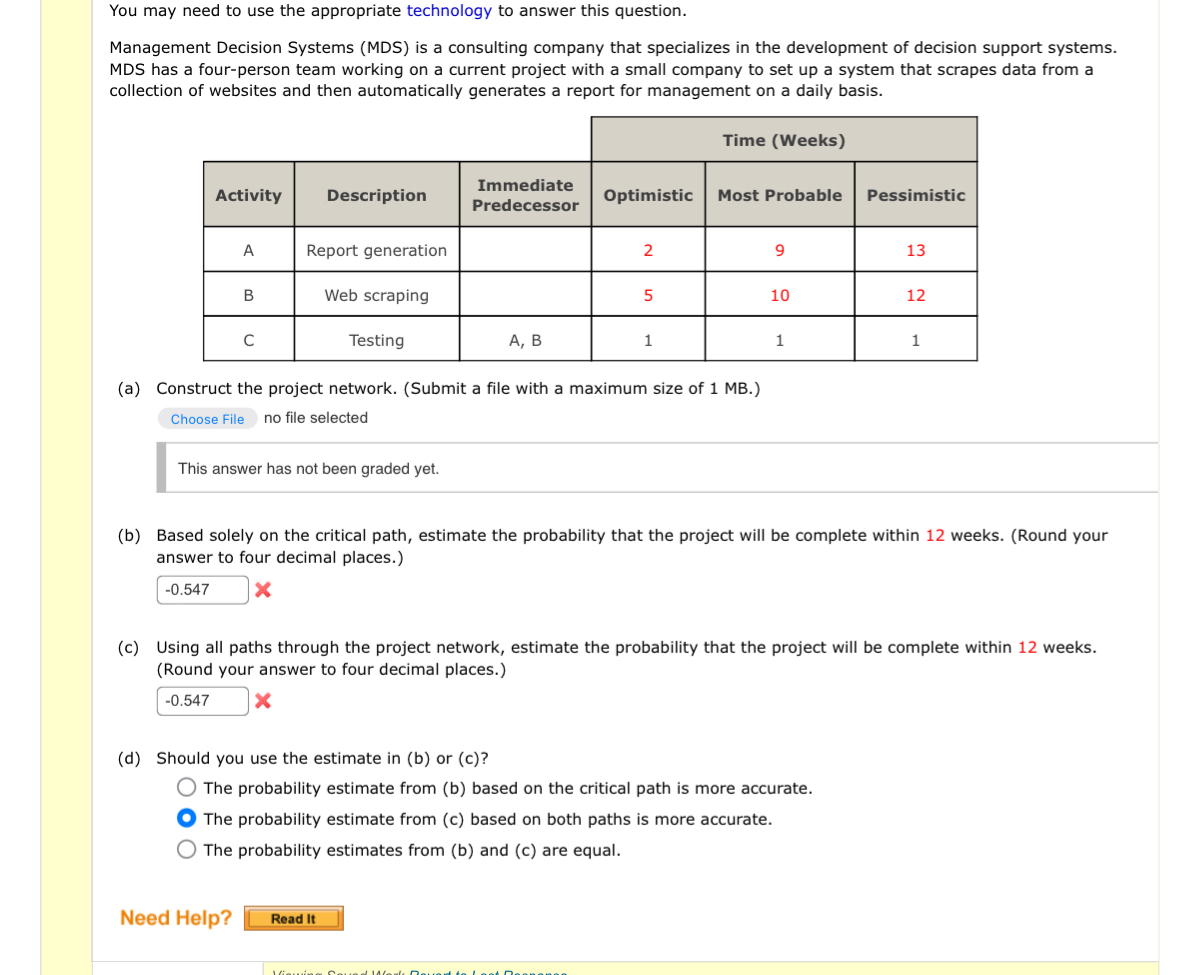 Management Decision Systems (MDS) ﻿is a consulting | Chegg.com
