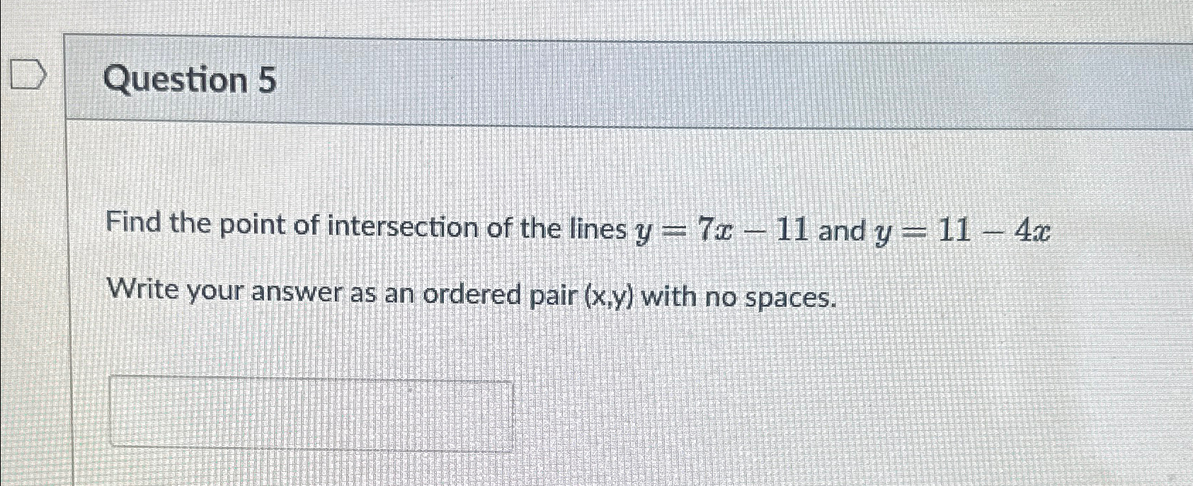 Solved Question 5Find the point of intersection of the lines | Chegg.com