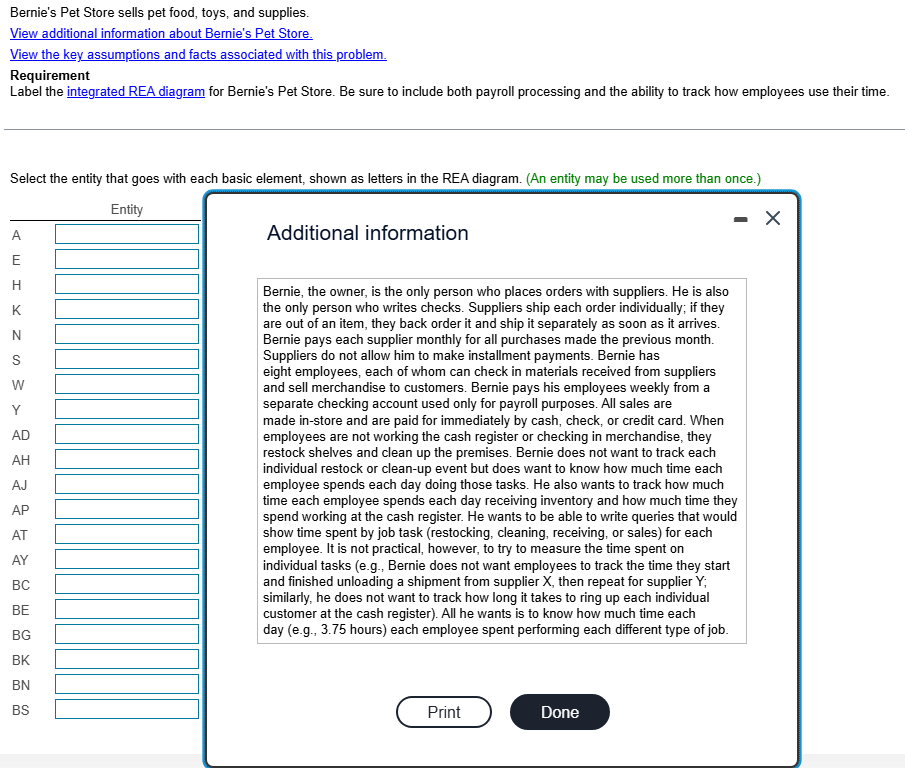 Select the entity that goes with each basic element, | Chegg.com