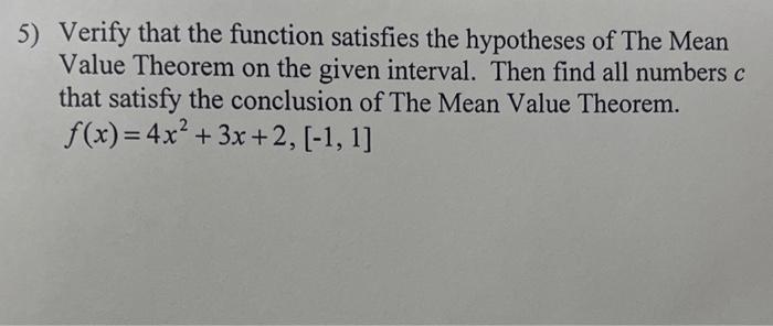 Solved Verify that the function satisfies the hypotheses of | Chegg.com