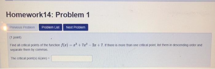 Solved Homework14: Problem 1 Previous Problem Problem List | Chegg.com