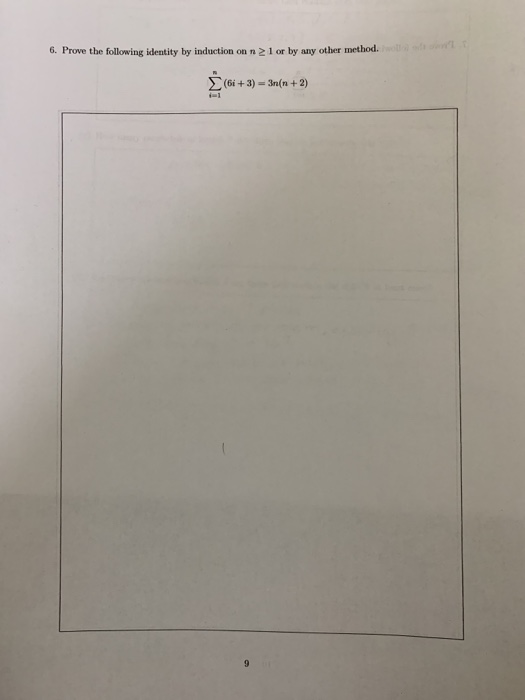 Solved 0. Prove the following identity by induction on n 1 | Chegg.com