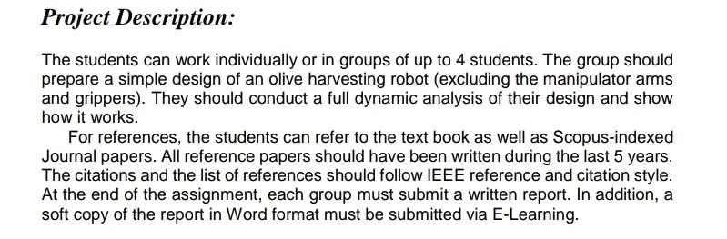 Solved Project Description: The students can work | Chegg.com