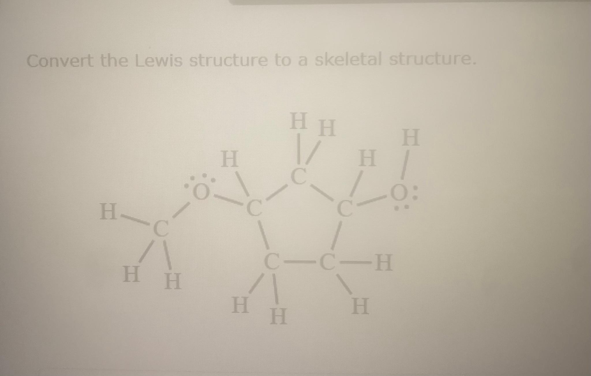 Solved Convert the Lewis structure to a skeletal structure. | Chegg.com
