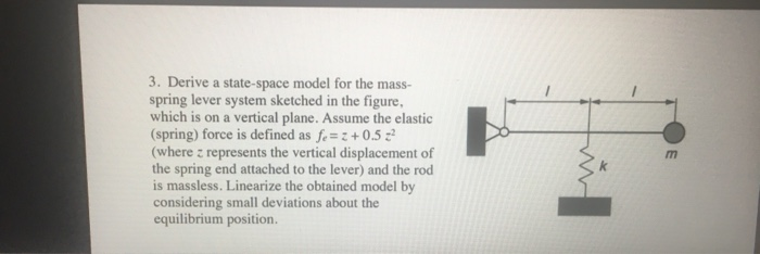 Solved 3. Derive a state-space model for the mass- spring | Chegg.com
