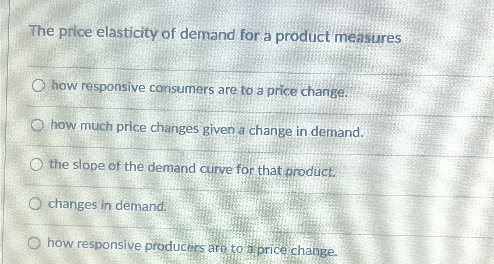 Solved The price elasticity of demand for a product | Chegg.com
