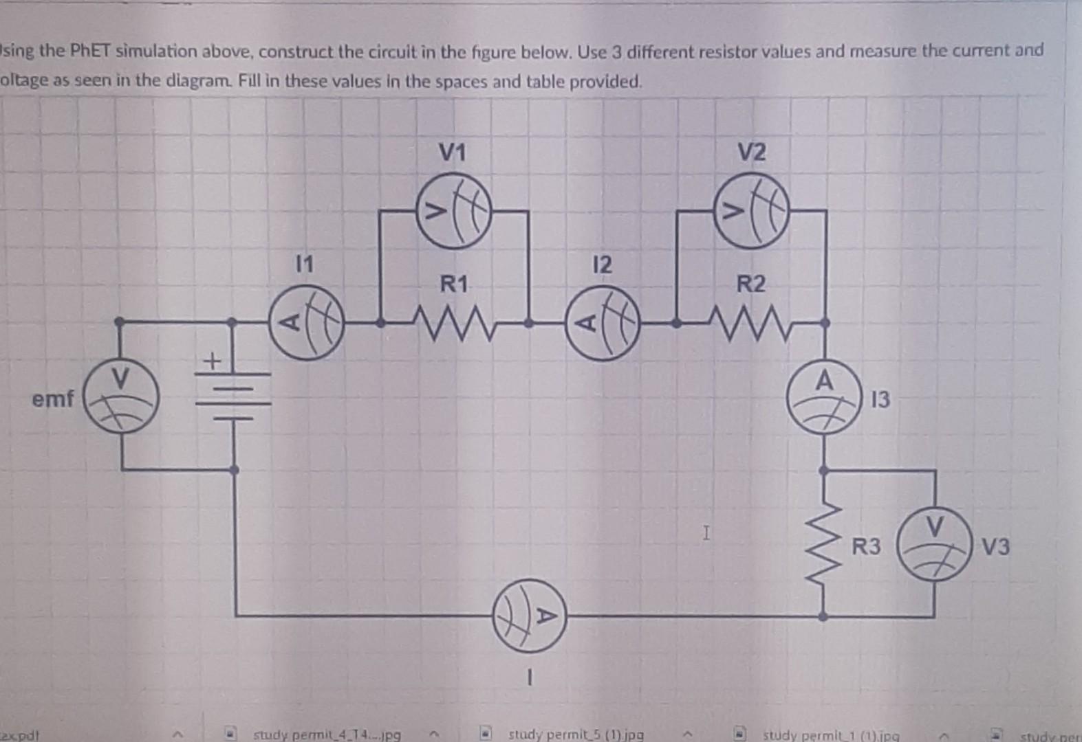 Solved sing the PhET simulation above, construct the circuit | Chegg.com
