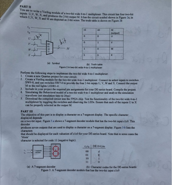 PART II You are to write a Verilog module of a | Chegg.com