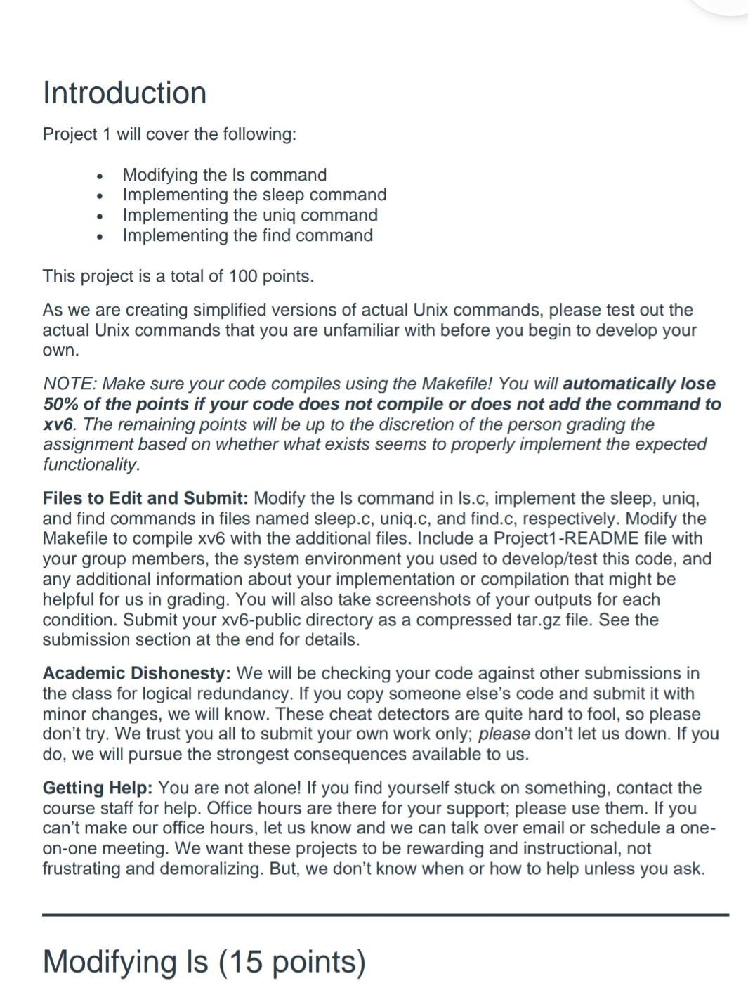 Solved Introduction Project 1 will cover the following: - | Chegg.com