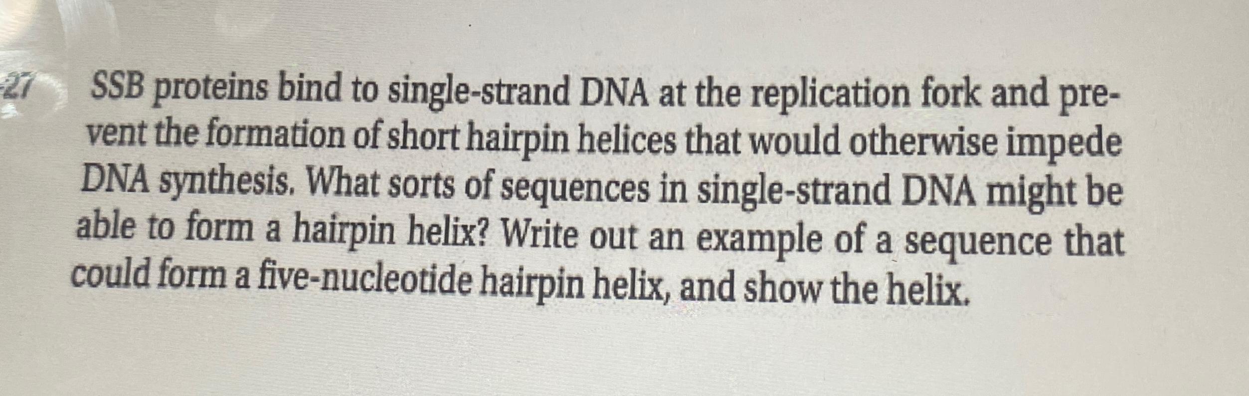 Solved SSB proteins bind to single-strand DNA at the | Chegg.com