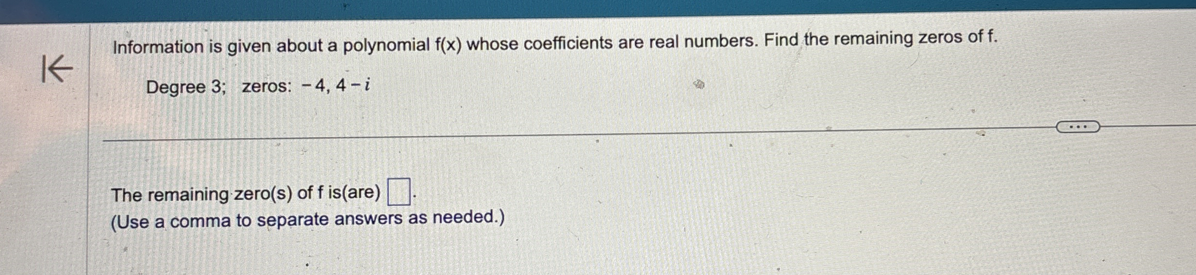 Solved Information is given about a polynomial f(x) ﻿whose | Chegg.com