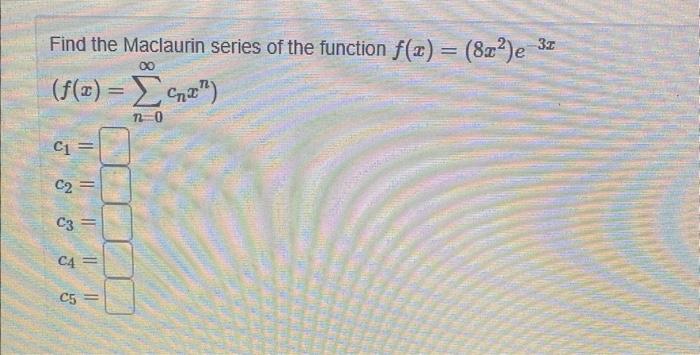 Solved Find the Maclaurin series of the function | Chegg.com