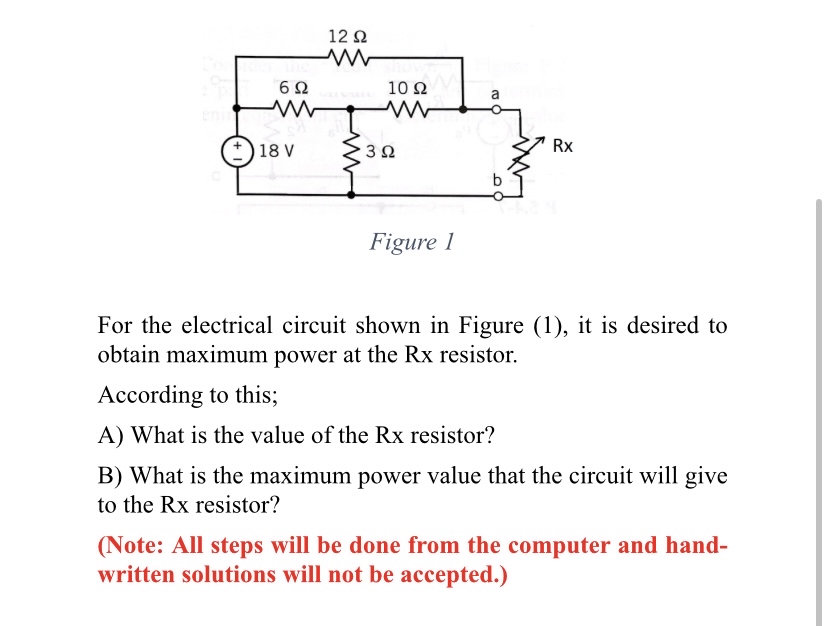 Solved For the electrical circuit shown in Figure (1), ﻿it | Chegg.com