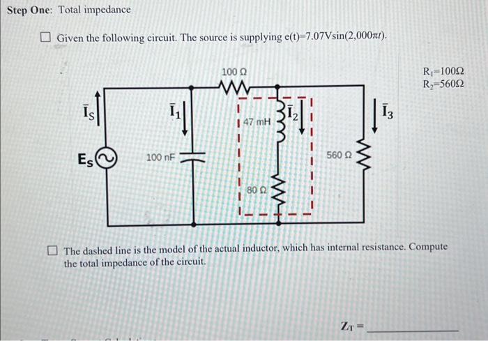 Solved Given the following circuit. The source is supplying | Chegg.com
