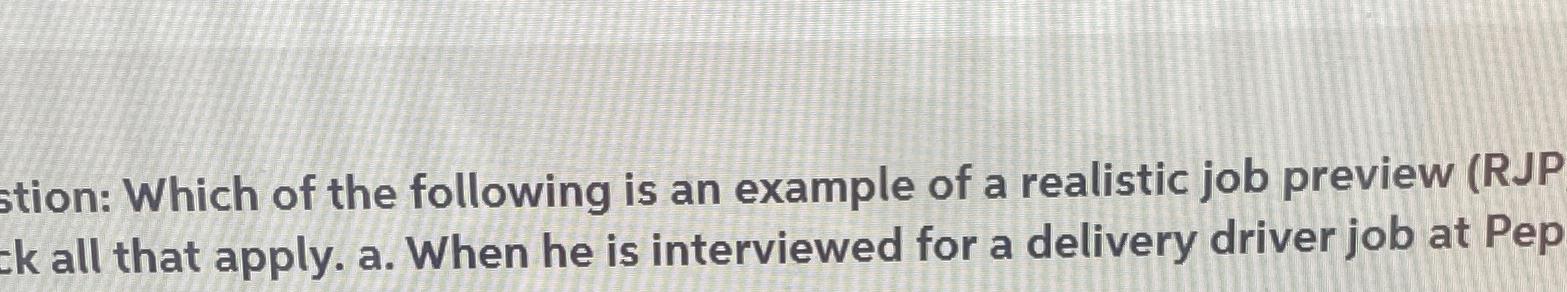 Solved stion: Which of the following is an example of a | Chegg.com