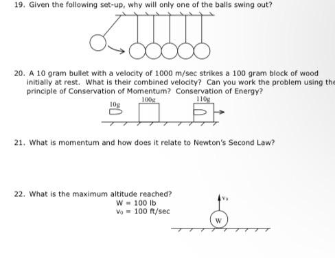 Solved 20. A 10 gram bullet with a velocity of 1000 m/sec | Chegg.com